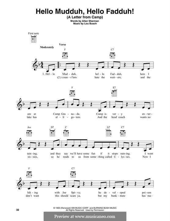 Hello Mudduh, Hello Fadduh! (A Letter from Camp) by A. Sherman, L ...