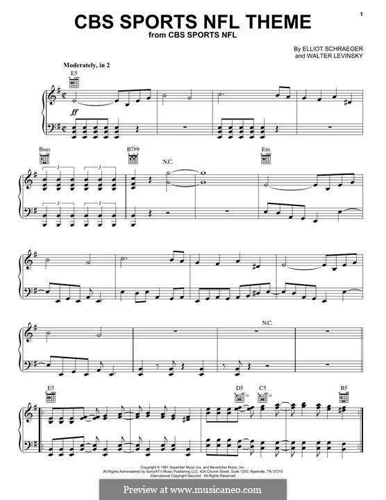 CBS Sports NFL Theme by W. Levinsky - sheet music on MusicaNeo