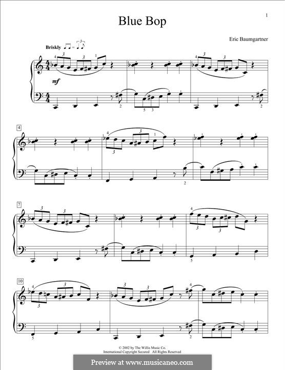 Blue Bop by E. Baumgartner - sheet music on MusicaNeo