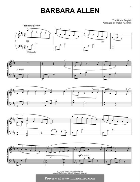 Barbara Allen by folklore - free download on MusicaNeo