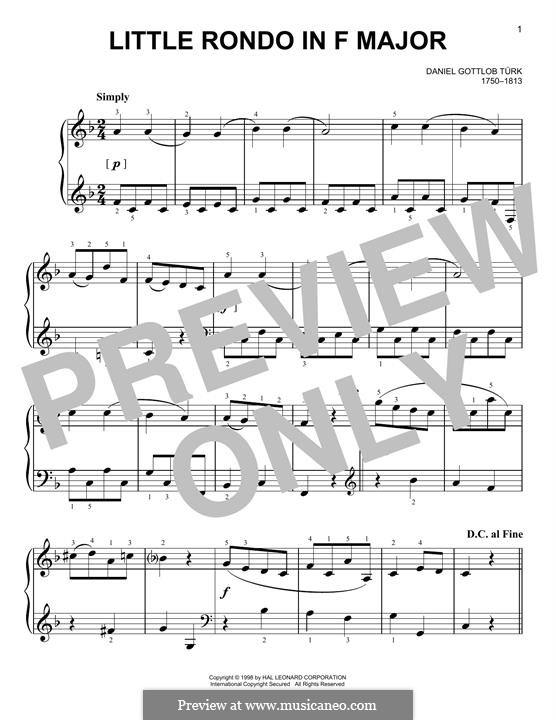 Little Rondo by D.G. Türk - sheet music on MusicaNeo