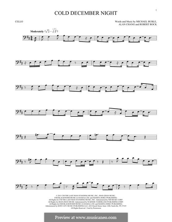 Cold December Night by A. Chang, R. Rock - sheet music on MusicaNeo