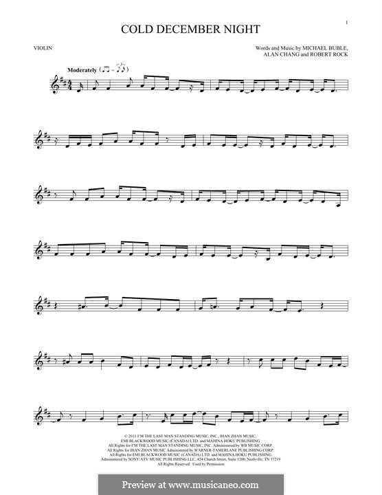 Cold December Night by A. Chang, R. Rock - sheet music on MusicaNeo