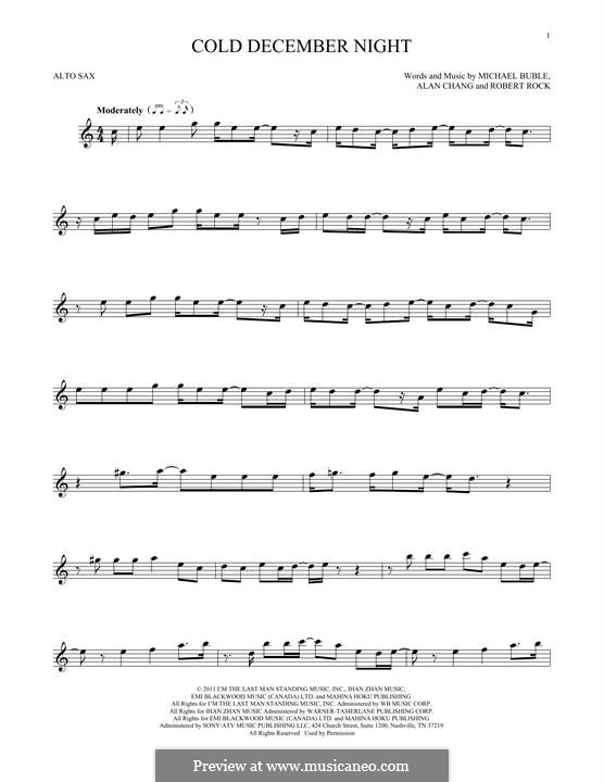Cold December Night by A. Chang, R. Rock - sheet music on MusicaNeo