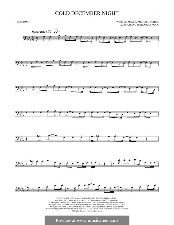 Cold December Night by A. Chang, R. Rock - sheet music on MusicaNeo