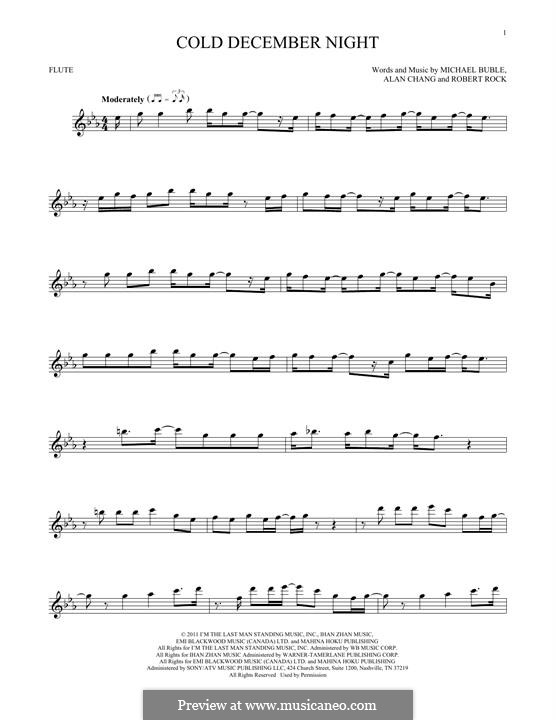 Cold December Night by A. Chang, R. Rock - sheet music on MusicaNeo