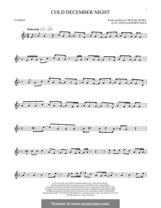 Cold December Night by A. Chang, R. Rock - sheet music on MusicaNeo
