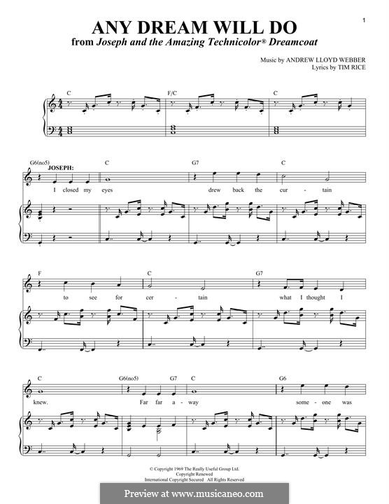 Any Dream Will Do (Joseph and The Amazing Technicolor Dreamcoat) by A.L ...