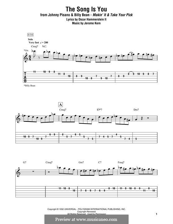 The Song is You by J. Kern - sheet music on MusicaNeo