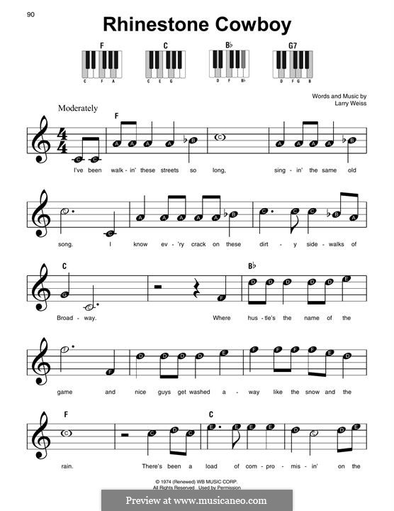 Rhinestone Cowboy by L. Weiss - sheet music on MusicaNeo