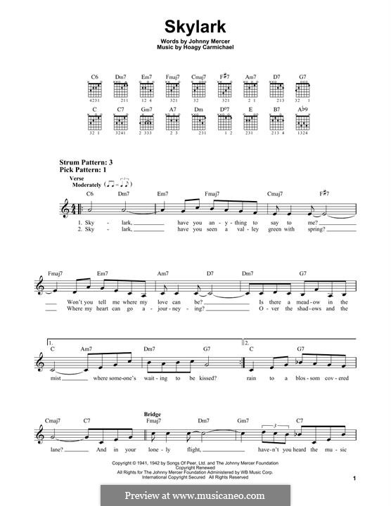 Skylark by H. Carmichael - sheet music on MusicaNeo