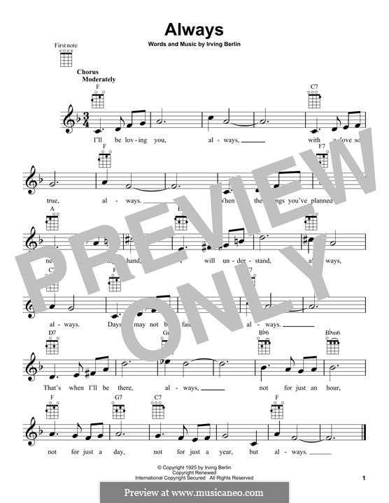 Always by I. Berlin - sheet music on MusicaNeo