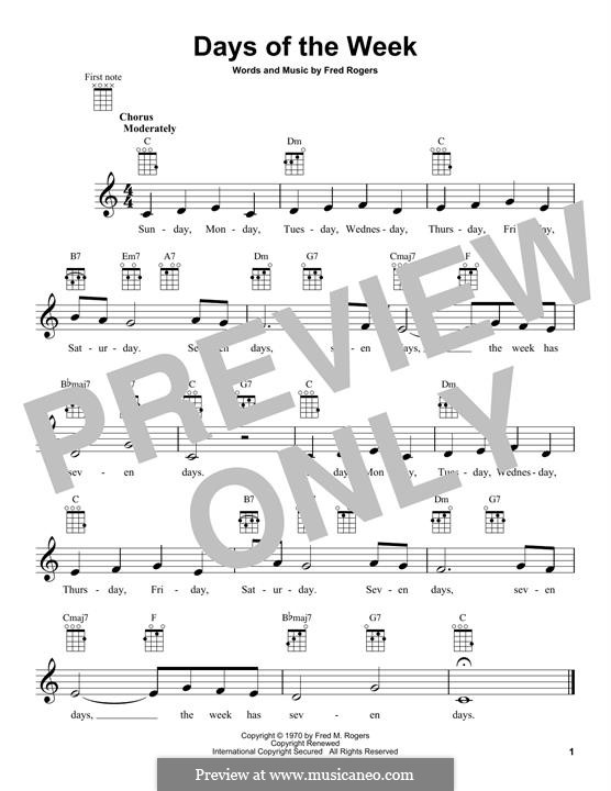 Days of the Week by F. Rogers - sheet music on MusicaNeo