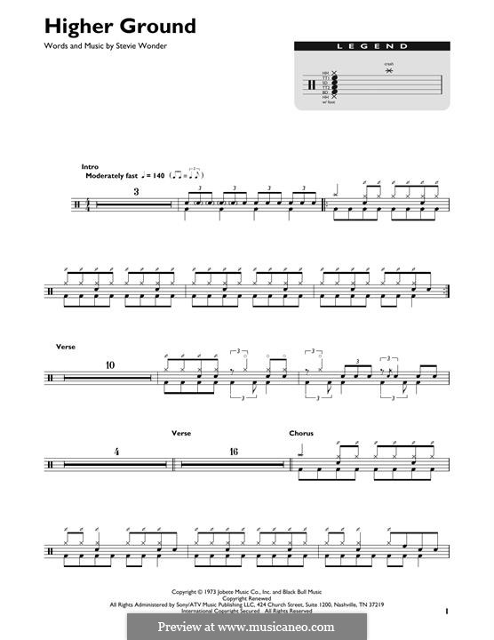 Higher Ground by S. Wonder - sheet music on MusicaNeo