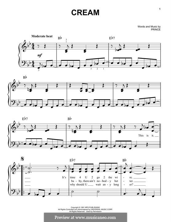 Cream by Prince - sheet music on MusicaNeo