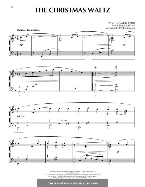 The Christmas Waltz by J. Styne - sheet music on MusicaNeo