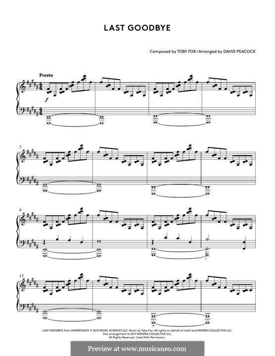 Last Goodbye (from Undertale Piano Collections 2) by T. Fox on MusicaNeo
