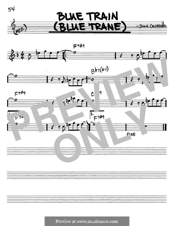 Blue Train (Blue Trane) by J. Coltrane - sheet music on MusicaNeo