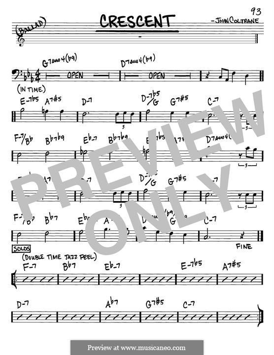 Crescent by J. Coltrane - sheet music on MusicaNeo