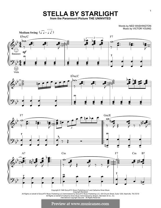 Stella By Starlight by V. Young - sheet music on MusicaNeo