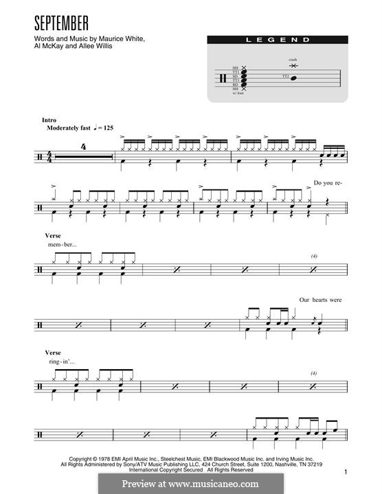 September (Earth, Wind and Fire) by A. McKay, A. Willis, M. White on ...