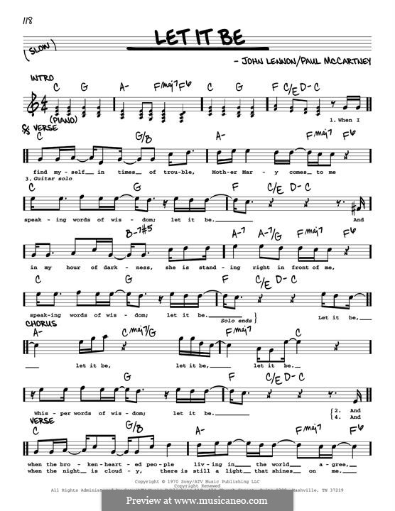 Vocal version (Let it Be (The Beatles)) by J. Lennon, P. McCartney on ...