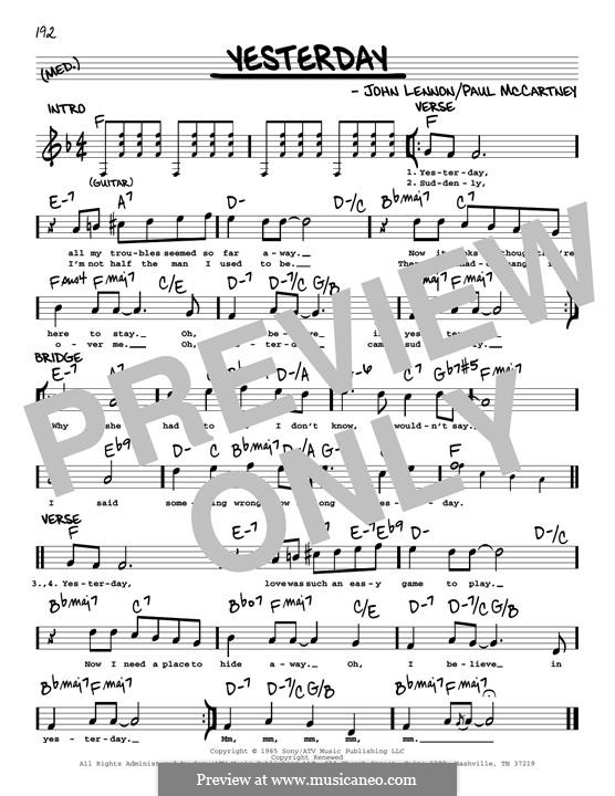 Vocal version (Yesterday (The Beatles)) by J. Lennon, P. McCartney on ...