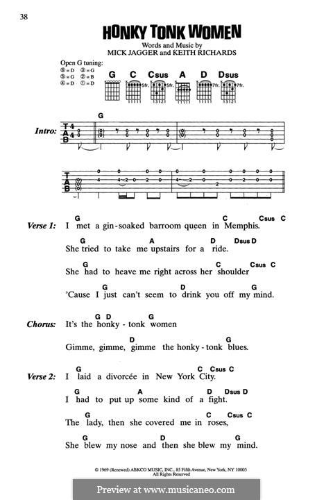 Honky Tonk Women (The Rolling Stones) by K. Richards, M. Jagger on MusicaNeo