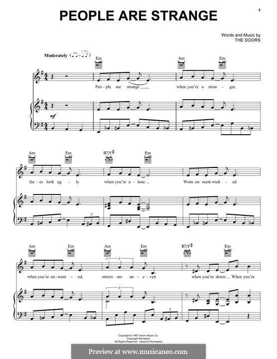 People Are Strange by The Doors - sheet music on MusicaNeo