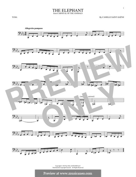 The Elephant (Le carnaval des animaux (The Carnival of the Animals)) by ...