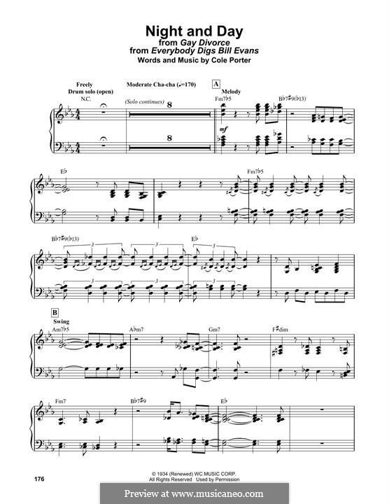 Night and Day (Frank Sinatra) by C. Porter - sheet music on MusicaNeo