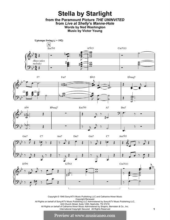 Stella By Starlight by V. Young - sheet music on MusicaNeo