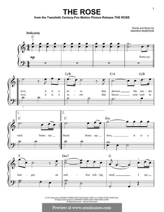 The Rose (Bette Midler) by A. McBroom - sheet music on MusicaNeo