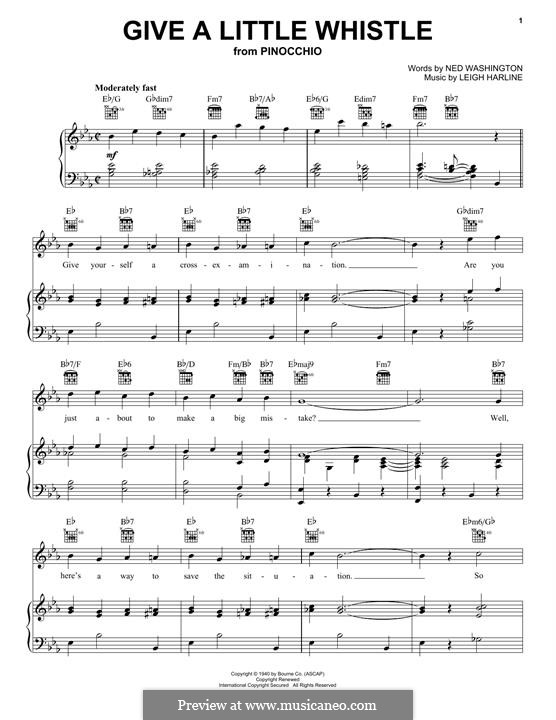 Give a Little Whistle (from Walt Disney's Pinocchio) by L. Harline on ...