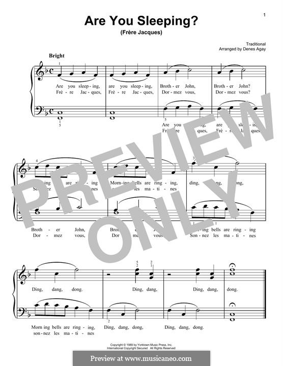 Frere Jacques (Are You Sleeping?) by folklore - sheet music on MusicaNeo