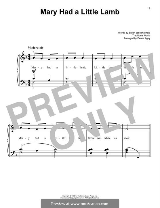 Mary Had a Little Lamb by folklore - sheet music on MusicaNeo