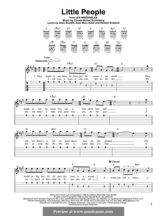 Little People (Les Miserables) by C. Schönberg - sheet music on MusicaNeo