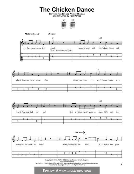 The Chicken Dance by W. Thomas, T. Rendall - sheet music on MusicaNeo