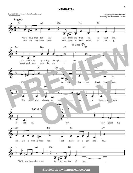 Manhattan by R. Rodgers - sheet music on MusicaNeo