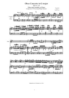 Concerto for Oboe and Strings in G Major, TWV 51:G3 by G.P. Telemann on ...