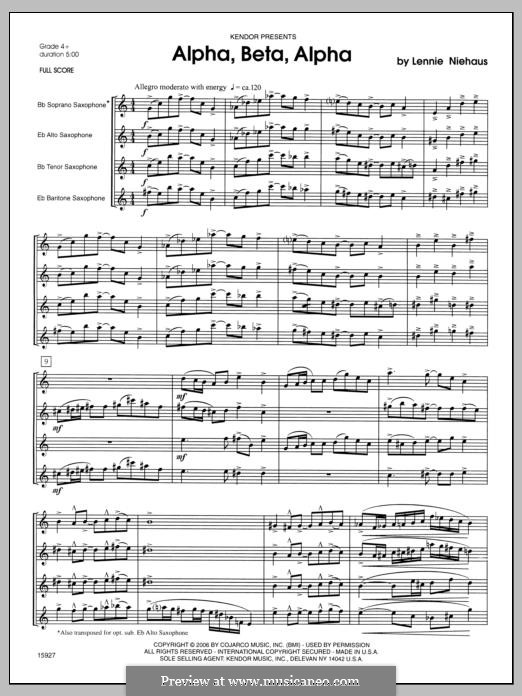 Alpha, Beta, Alpha by L. Niehaus - sheet music on MusicaNeo