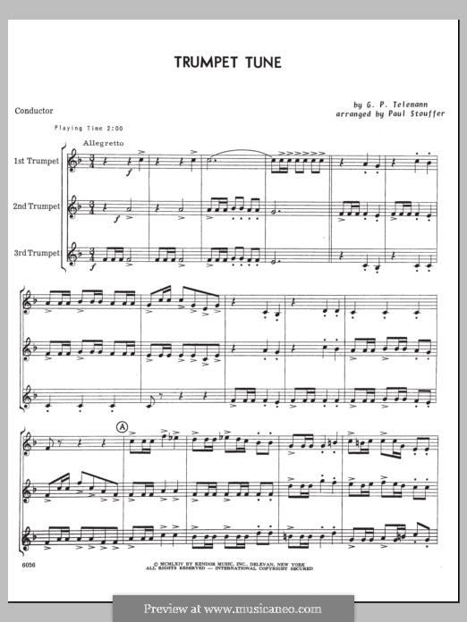 Trumpet Tune by G.P. Telemann - sheet music on MusicaNeo