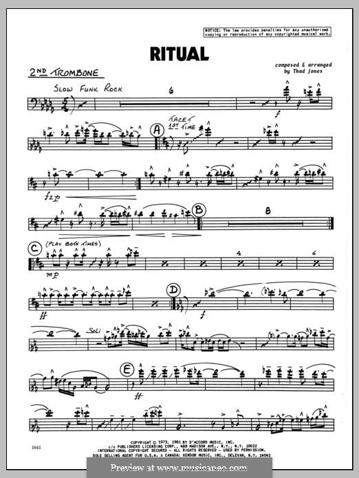 Ritual by T. Jones - sheet music on MusicaNeo