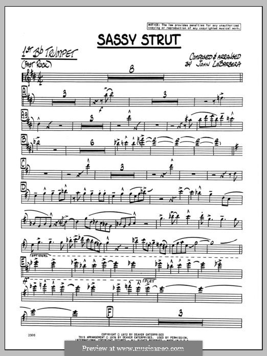 Sassy Strut by J. LaBarbara - sheet music on MusicaNeo