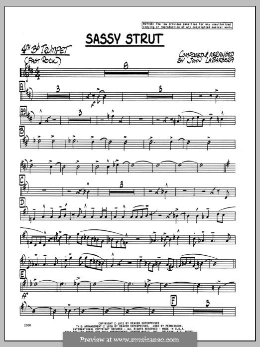 Sassy Strut by J. LaBarbara - sheet music on MusicaNeo