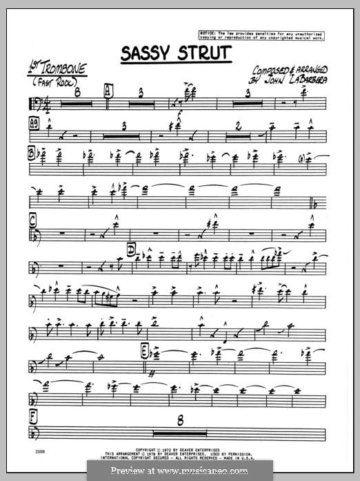 Sassy Strut by J. LaBarbara - sheet music on MusicaNeo