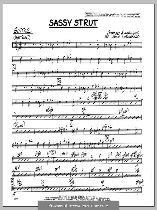 Sassy Strut by J. LaBarbara - sheet music on MusicaNeo