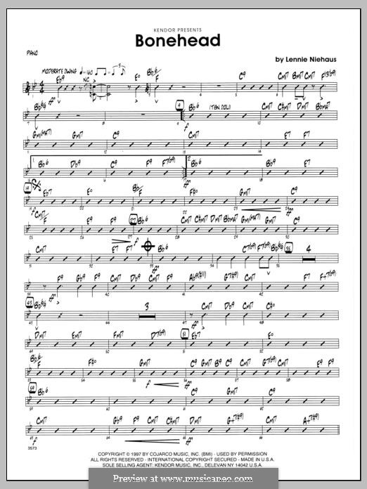 Bonehead by L. Niehaus - sheet music on MusicaNeo