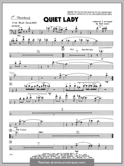 Quiet Lady by T. Jones - sheet music on MusicaNeo