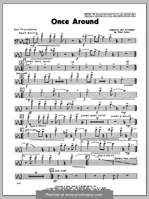 Once Around by T. Jones - sheet music on MusicaNeo